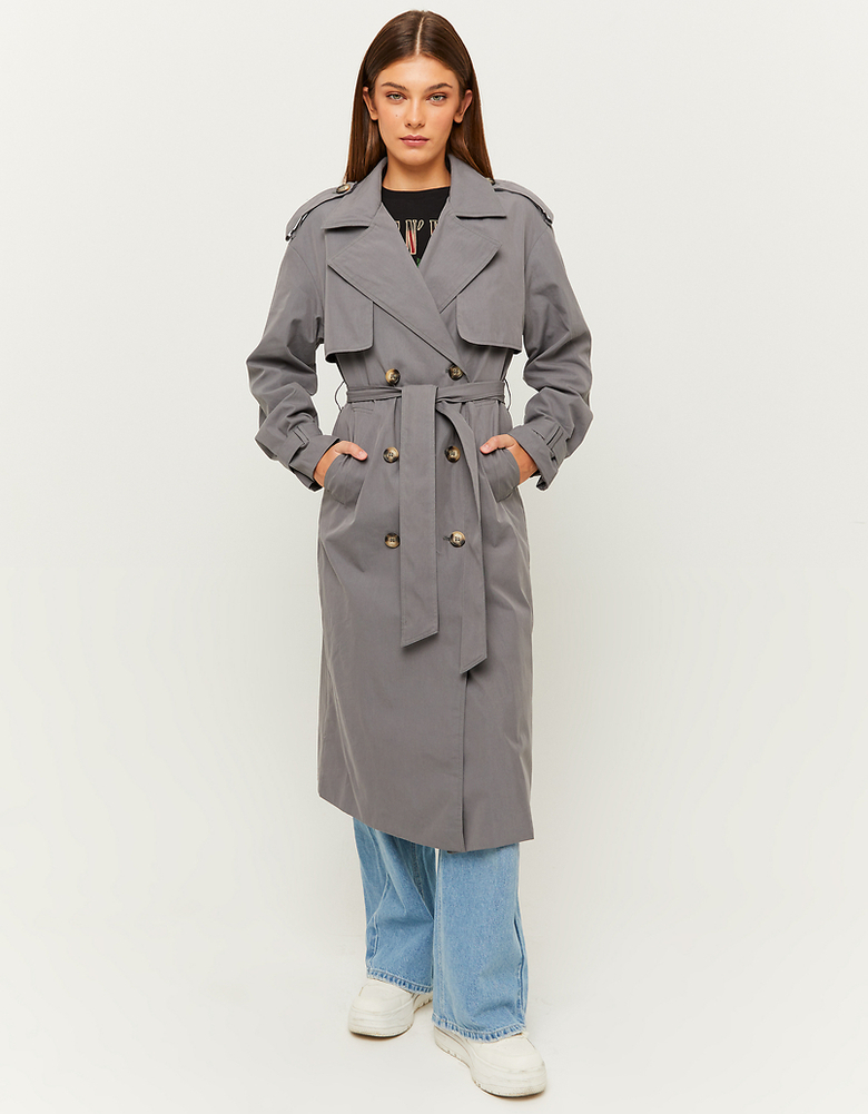 Grey Long Trenchcoat | TALLY WEiJL Germany